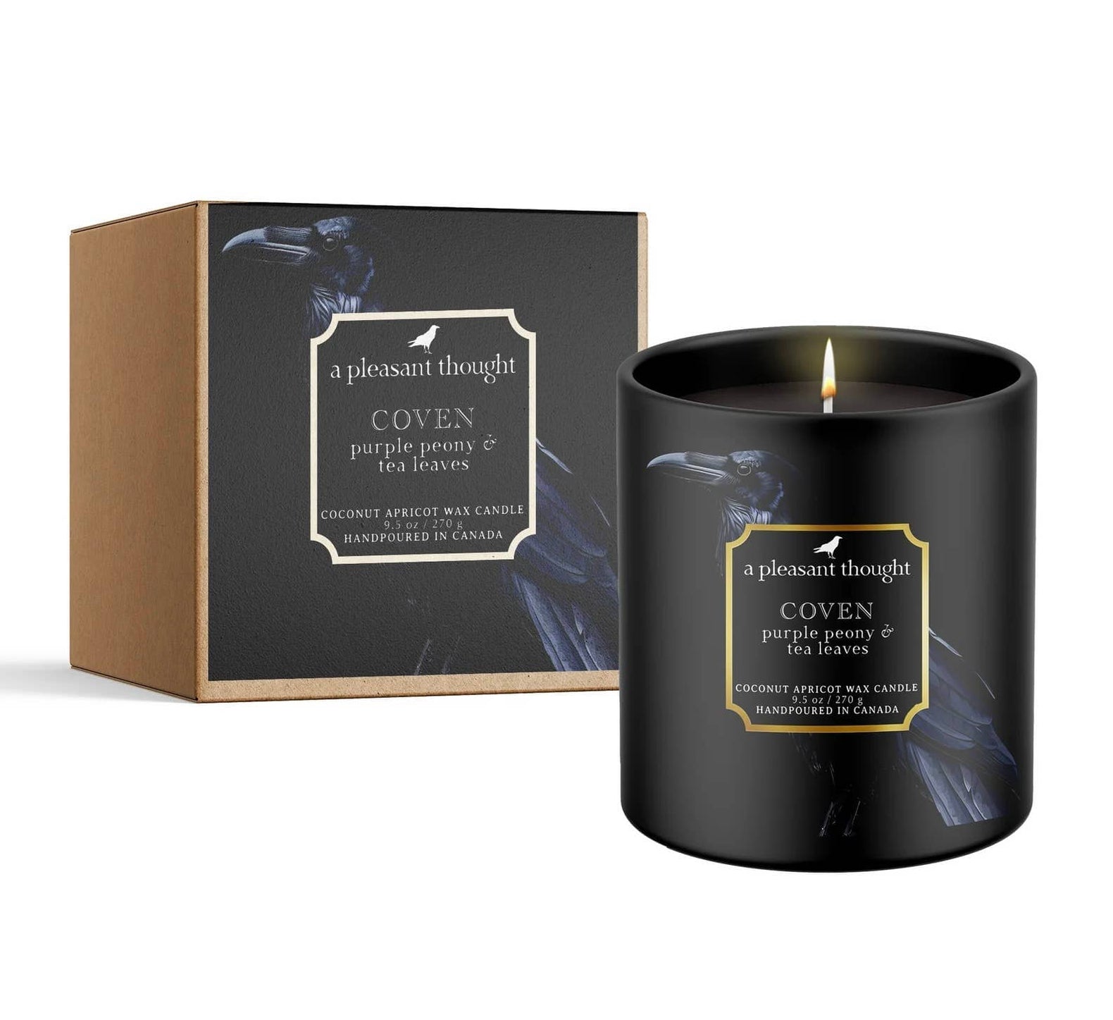 COVEN | PURPLE PEONY & TEA LEAVES | RAVEN CANDLE: Cotton — TarotArts