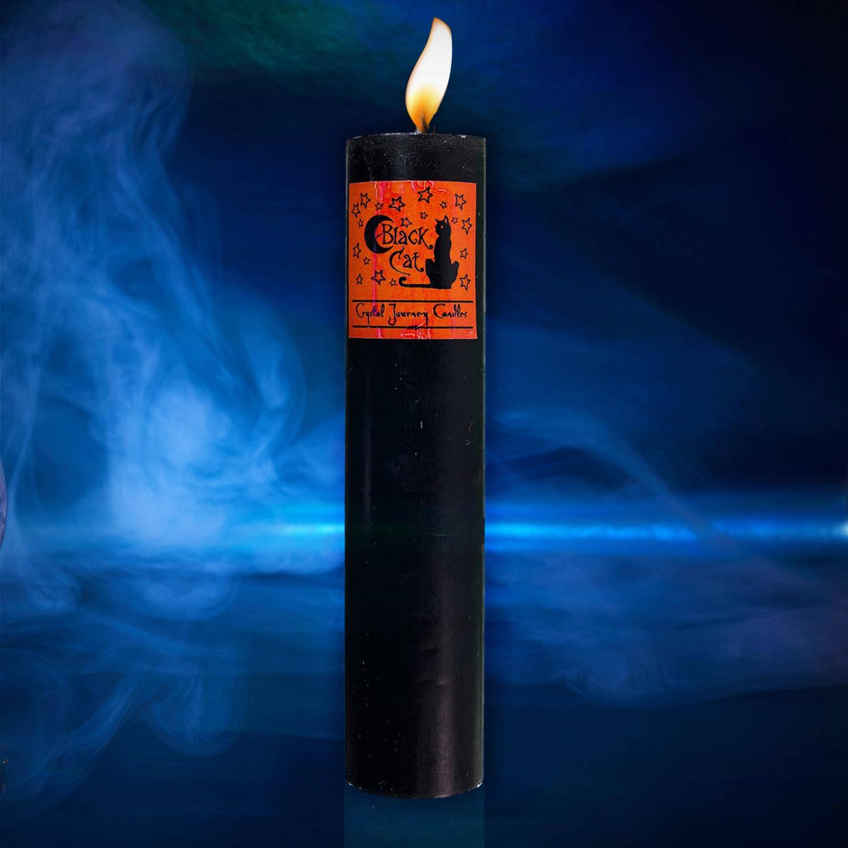 Crystal Journey Black Cat Pillar Candle — TarotArts